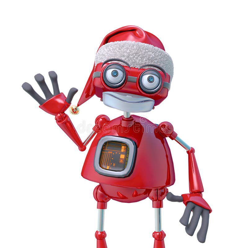Santa Bot is Coming Slowly in White Background Stock Illustration ...