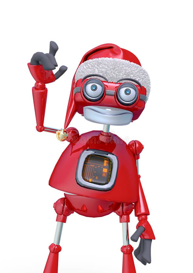 Santa Bot Showing Up in White Background Stock Illustration ...
