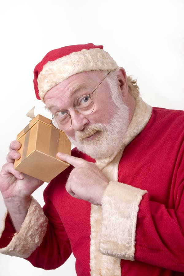 Santa with Box stock image. Image of gift, jolly, package - 342189