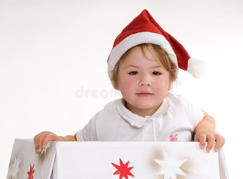 Santa in a box stock image. Image of event, anticipation - 7122485
