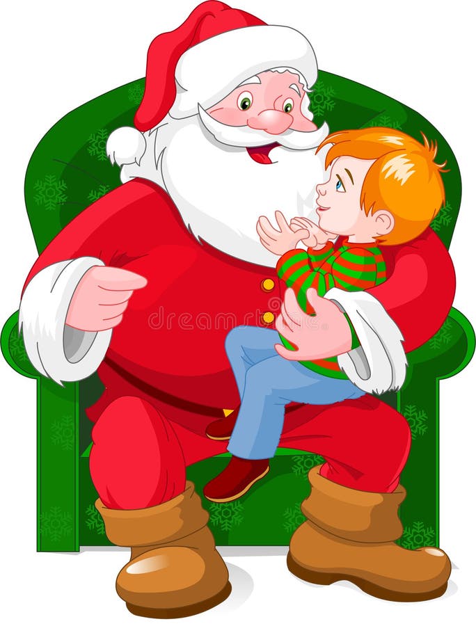 Santa and Boy stock vector. Illustration of telling, vector - 10851972