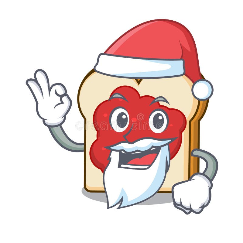 Santa Bread with Jam Mascot Cartoon Stock Vector - Illustration of ...