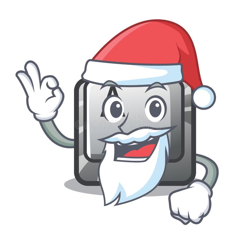 Santa a Button Attached a Cartoon Keyboard Stock Vector - Illustration ...