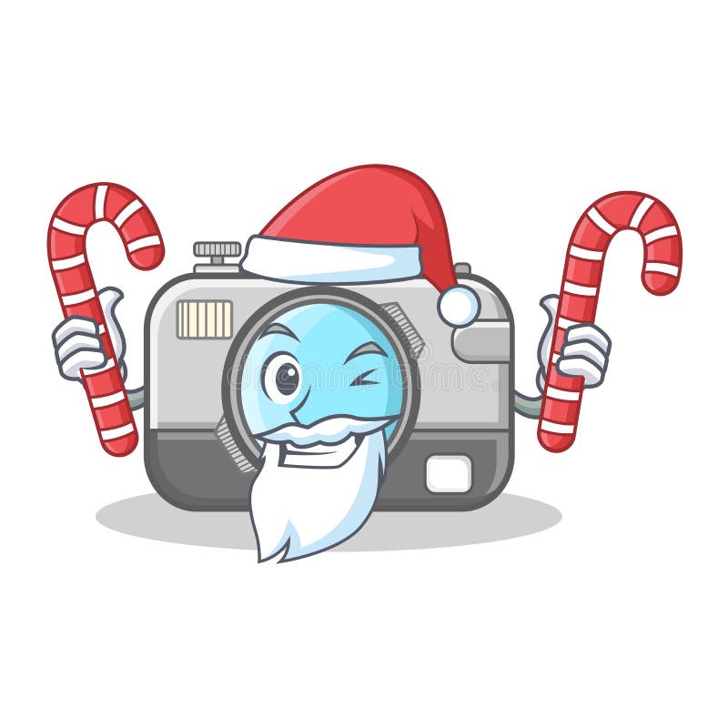 Santa Camera Caharacter Cartoon Design Stock Vector - Illustration of ...