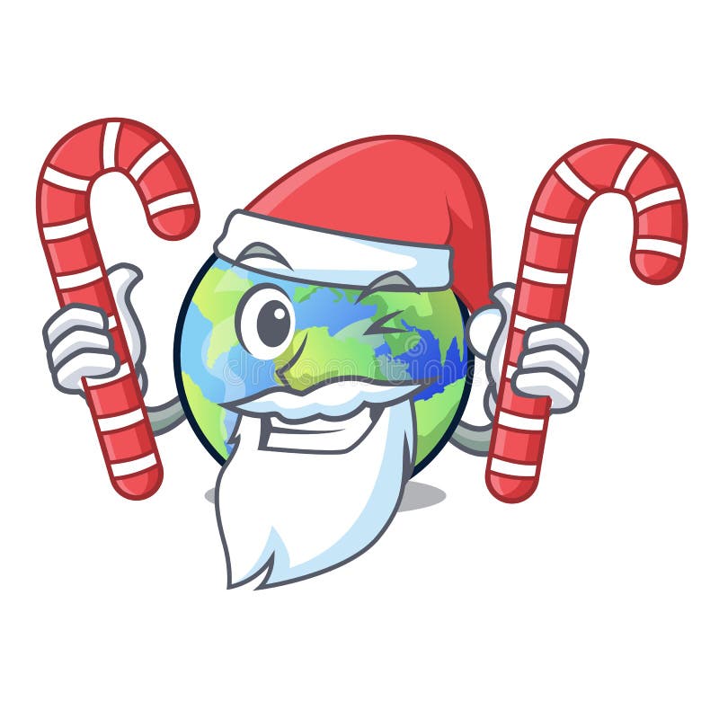 Santa earth stock illustration. Illustration of christmas - 3554992