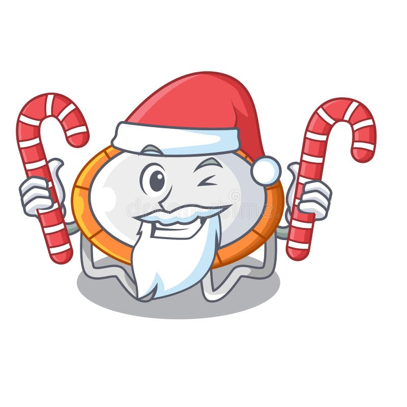 Santa with Candy Isolate on Trampoline Transparent Shape Mascot Stock ...