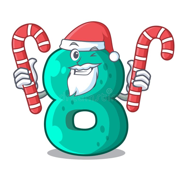 Santa with Candy Number Eight Volume Logo the Mascot Stock Vector ...