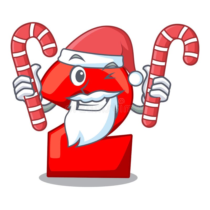 Santa with Candy Number Two Red Isolated on Mascot Stock Vector ...