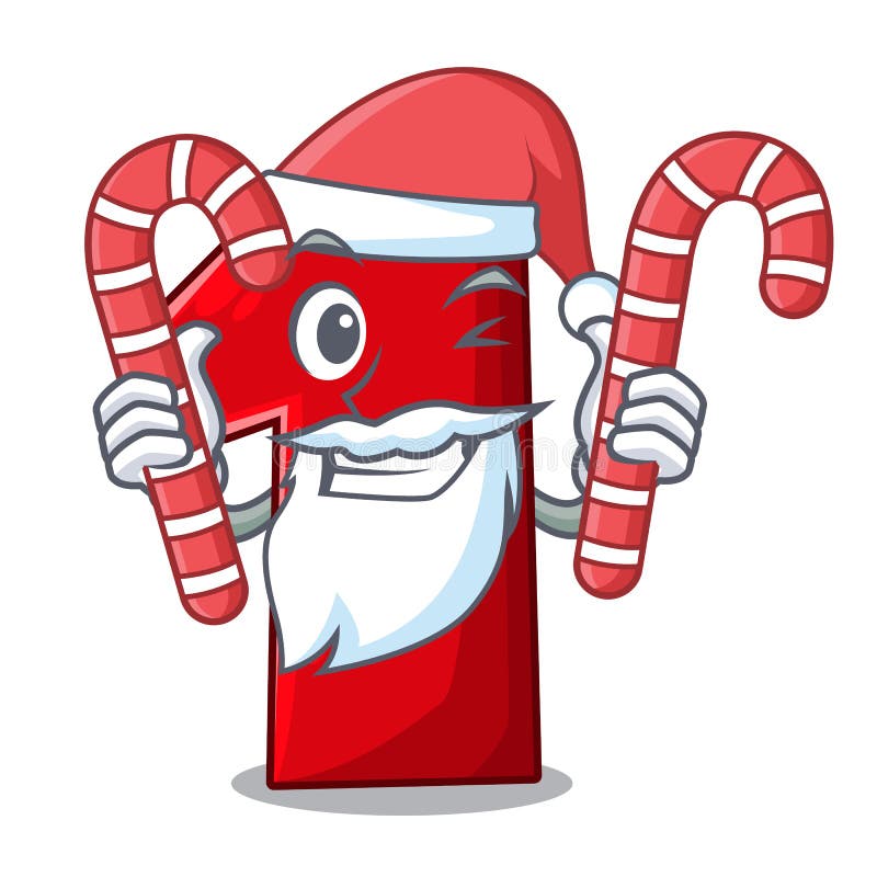 Santa with Candy Plastic Number One Isolated on Mascot Stock Vector ...