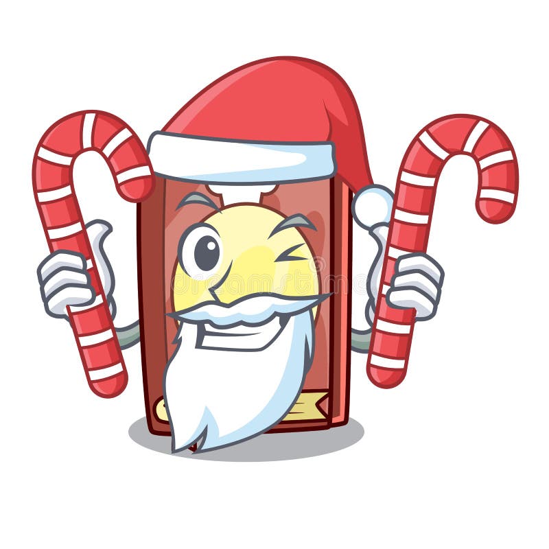 Santa with Candy Recipe Book on the Mascot Shelf Stock Vector ...