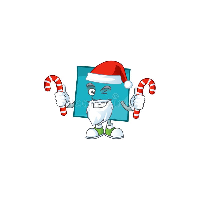 Santa with Candy Rectangle Sticker Paper in Cartoon Character Stock ...