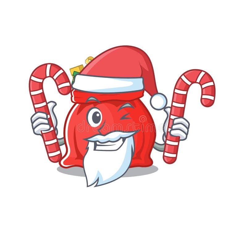 Santa with Candy Toy Santa Claus Bag Cartoon Shape Stock Vector ...