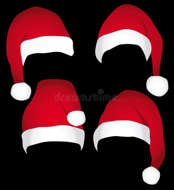 Santa caps collection. stock vector. Illustration of design - 11900773