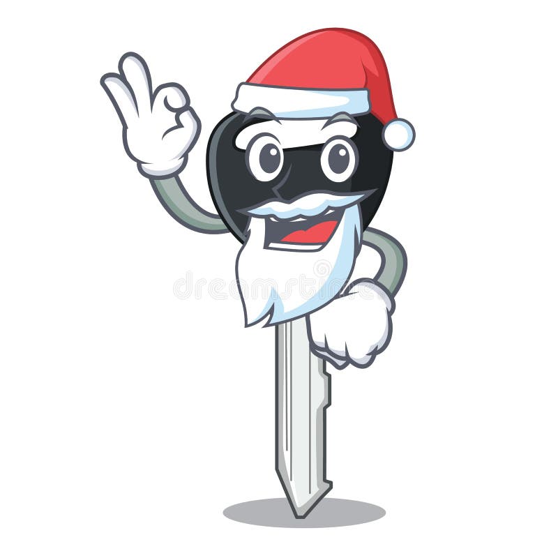 Santa Car Key on Clipping Path Character Stock Vector - Illustration of ...