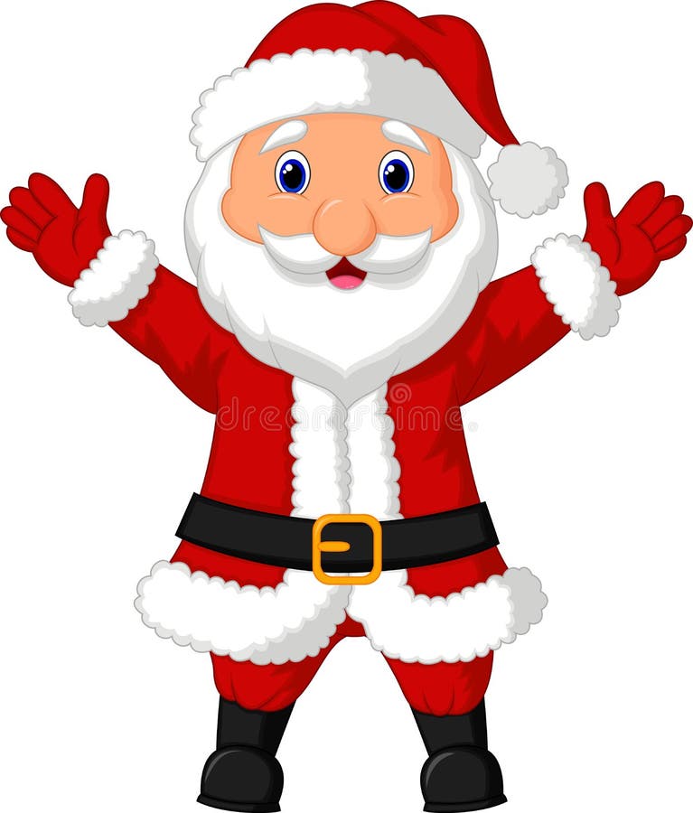 Santa cartoon waving stock vector. Illustration of hello - 39806983