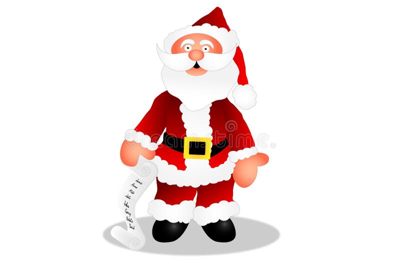 Santa checking his list stock vector. Illustration of merry - 12424078