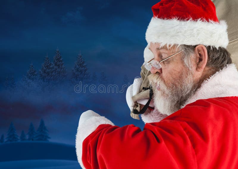 Santa Checking His List stock image. Image of nicholas - 2521195