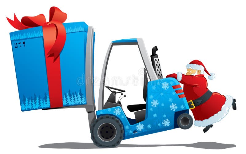 Santa with a Christmas Loader Stock Vector - Illustration of automation ...