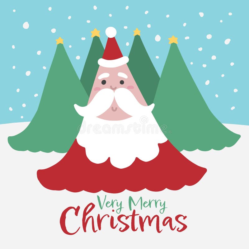 Santa Claus Christmas Tree Cartoon Illustration Stock Vector ...