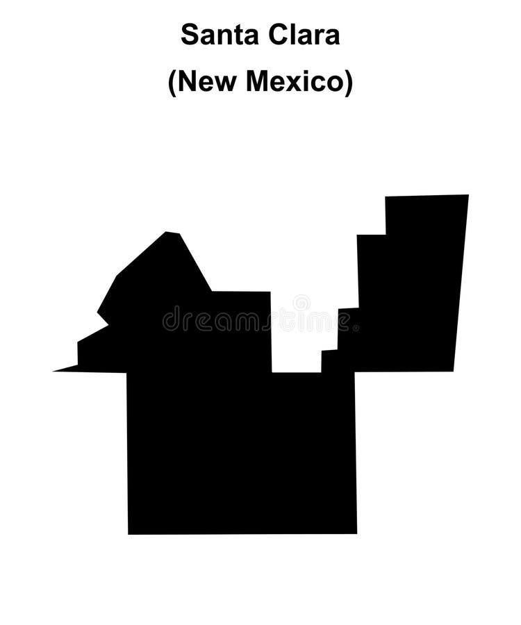 Santa Clara outline map stock illustration. Illustration of city ...