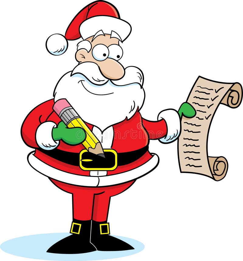 Santa Checking His List Stock Illustrations – 58 Santa Checking His ...