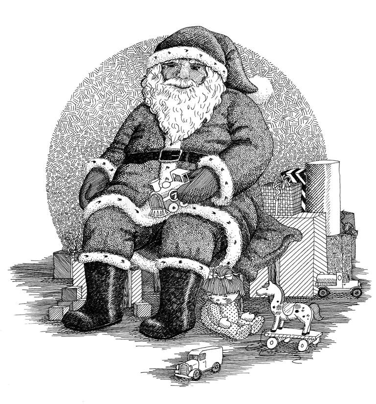 Claus Drawing Old Santa Stock Illustrations – 5,341 Claus Drawing Old ...
