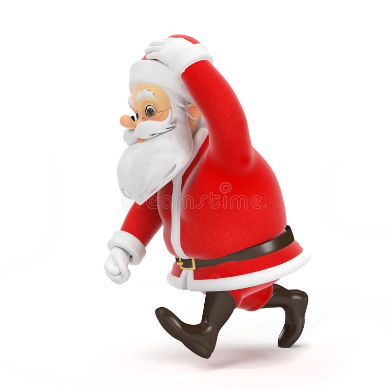 Santa pointing left stock illustration. Illustration of funny - 12038438