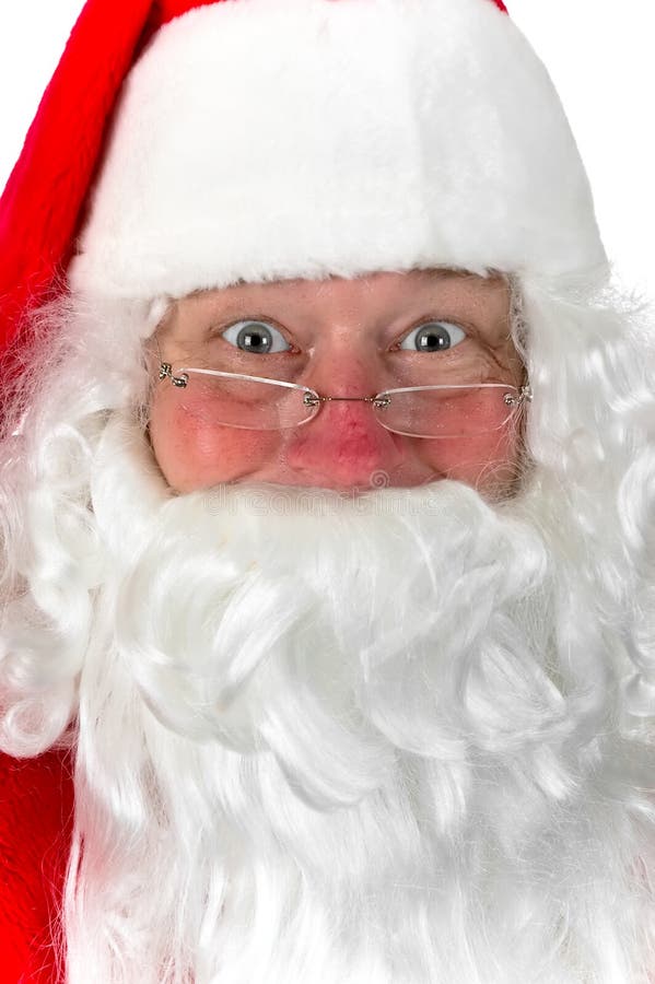 Santa Claus Surprise Face (w/clipping Path) Stock Image - Image of ...