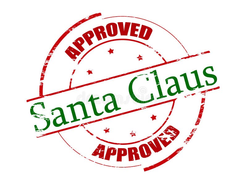 Aprovado pelo Pai Natal ilustração stock. Ilustração de selo - 92087555