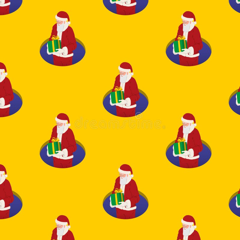 Santa Claus, Background with Seamless Pattern, Repeating Vector ...