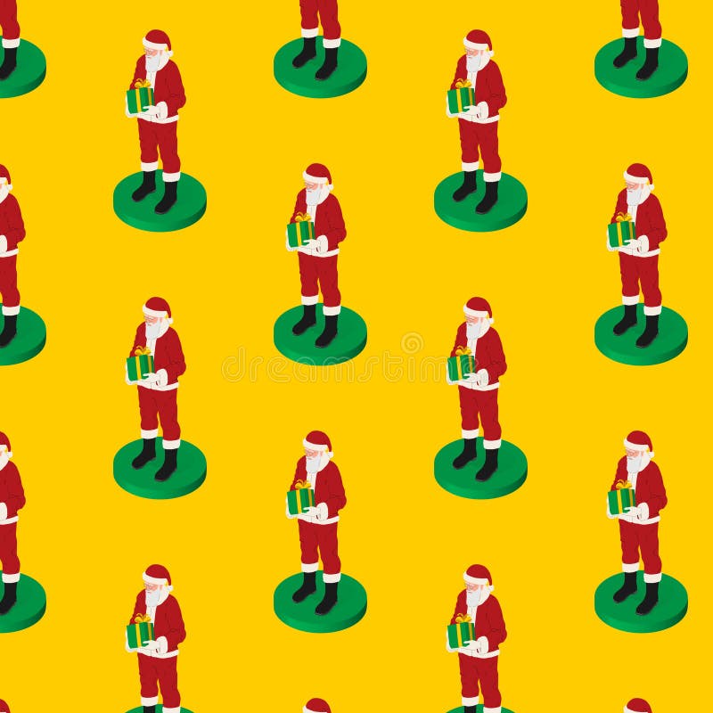 Santa Claus, Background with Seamless Pattern, Repeating Vector ...
