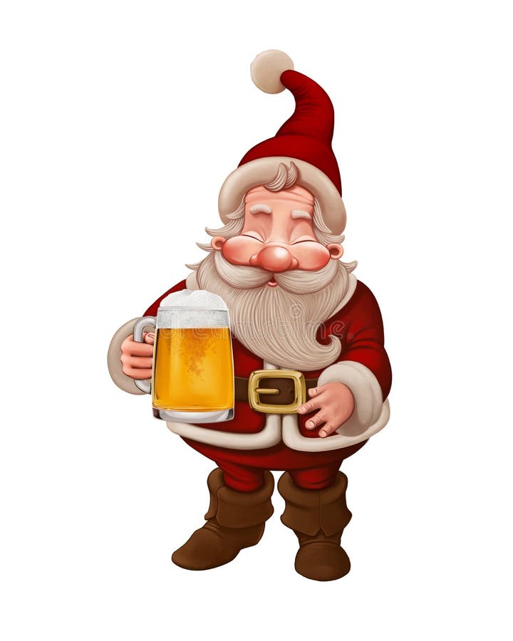 Santa Claus Beer stock illustration. Illustration of natale - 46504111
