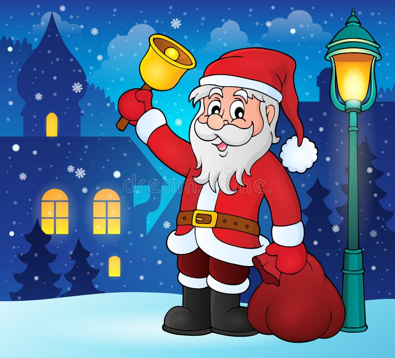Santa Claus with Bell Theme Image 2 Stock Vector - Illustration of ...