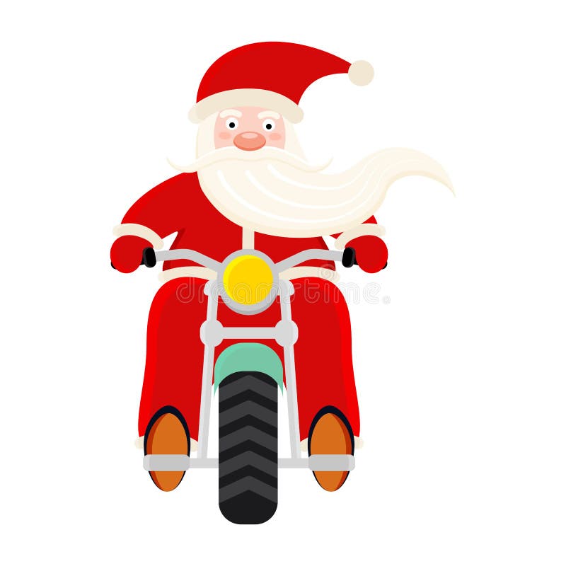 Santa Claus Biker Vector Illustration Stock Vector - Illustration of ...