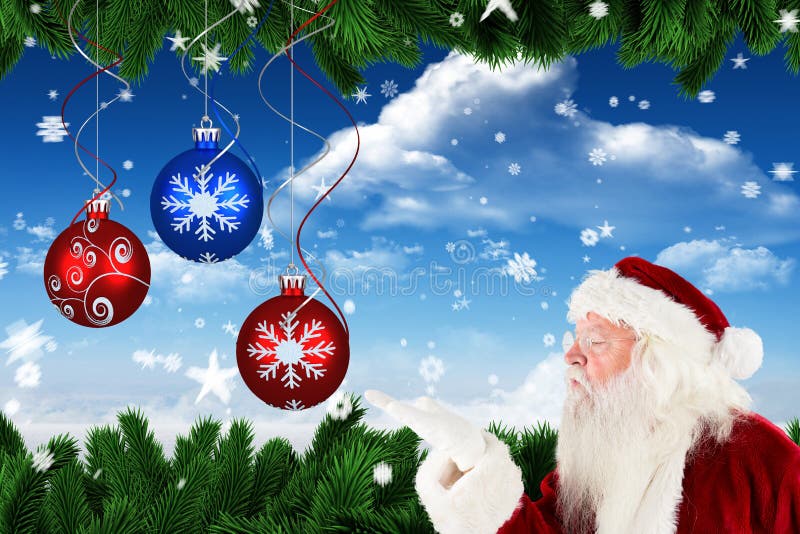Santa Claus Blowing a Snowflake Stock Image - Image of frost, hanging ...