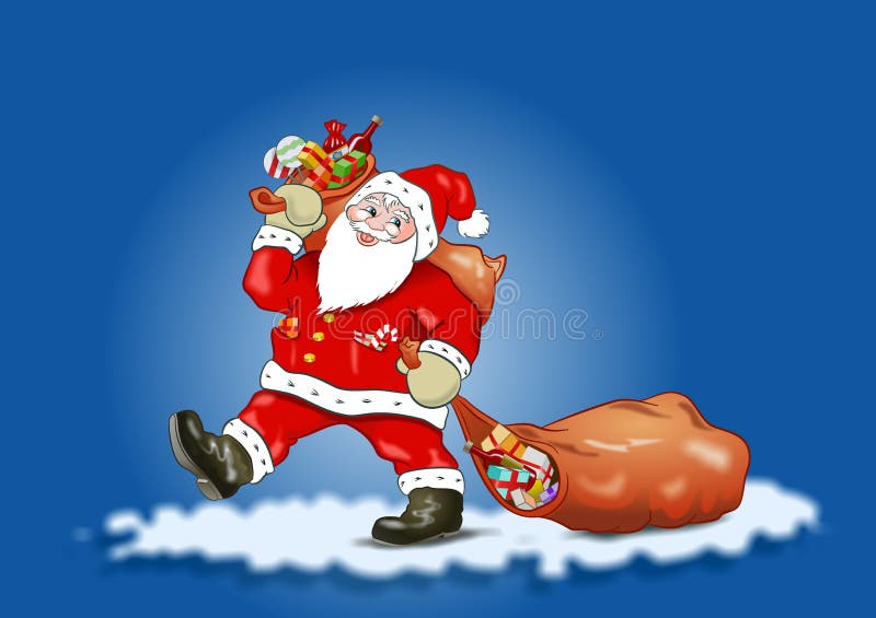 Happy Santa Claus Postman with Christmas Letters Stock Vector ...