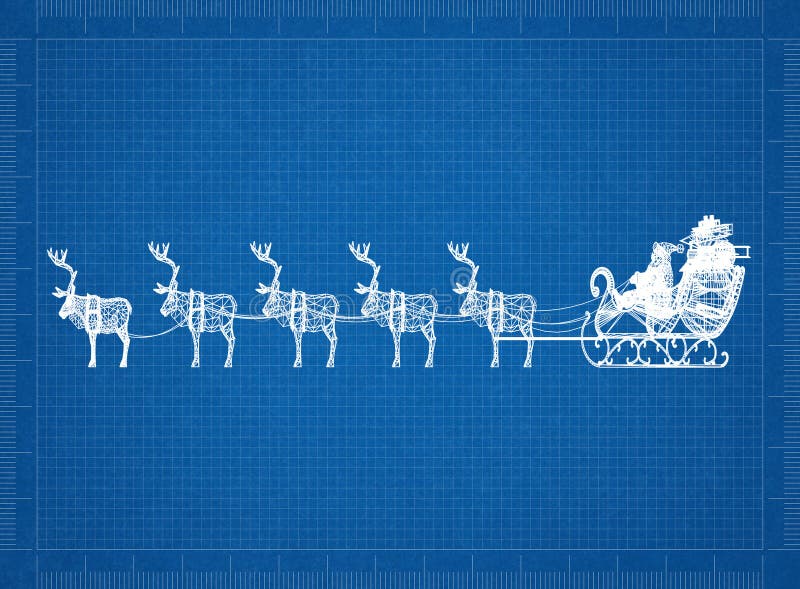 Santa claus blueprint stock illustration. Illustration of merry - 130950113