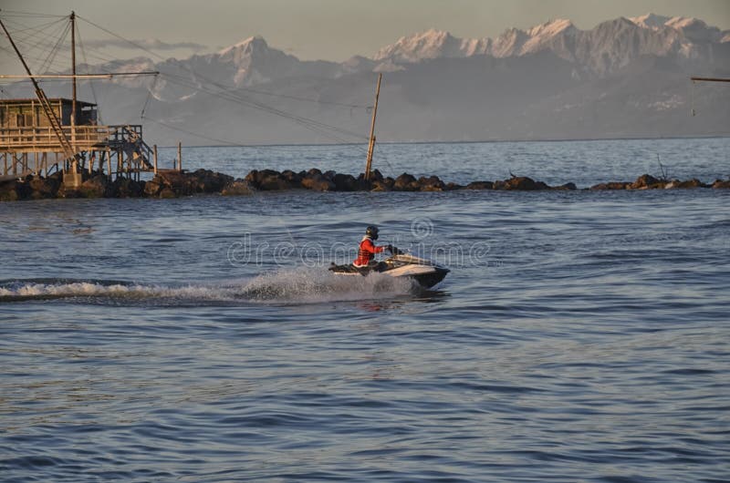 Santa Claus on Board of a Jet Ski Stock Image - Image of christmas ...