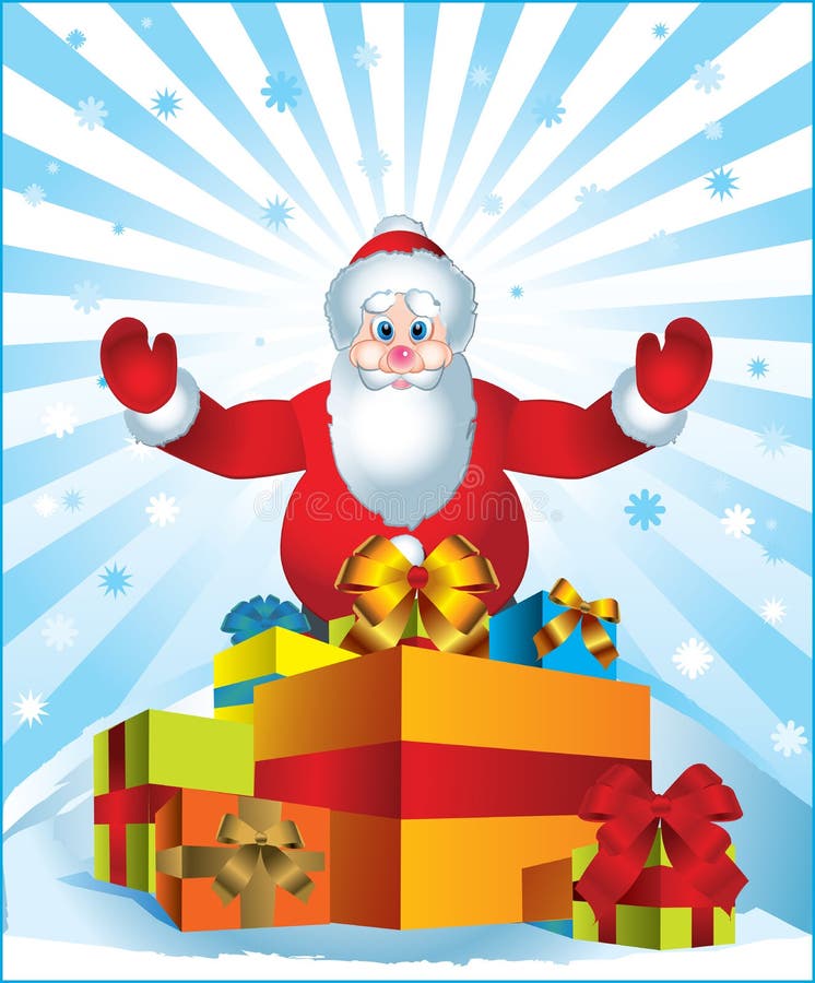 Santa Claus Bringing Presents Stock Vector - Illustration of vector ...
