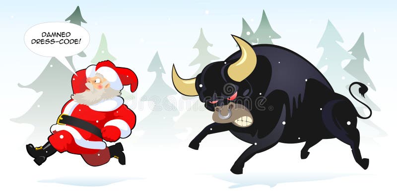 Santa claus and bull stock vector. Illustration of holydays - 8940878