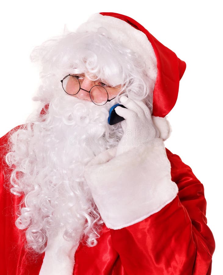 Santa Claus Talking stock photo. Image of holding, christmas - 61878916