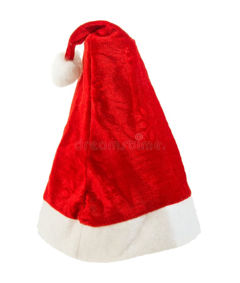 Santa Claus Cap, on White Background Stock Photo - Image of odject ...