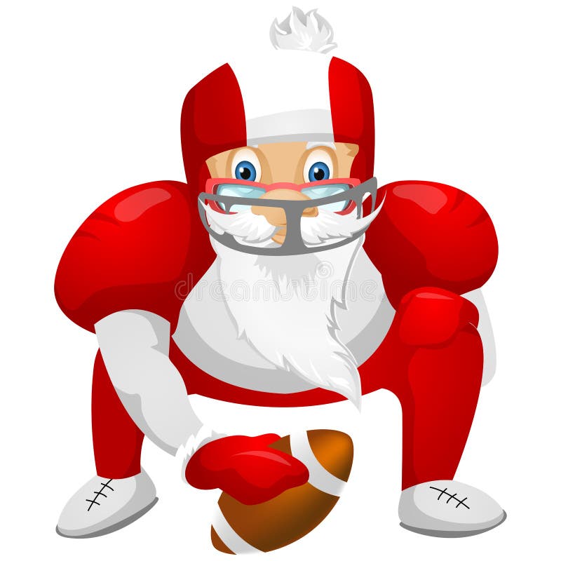 Santa Rugby Ball Mascot Cartoon Stock Vector - Illustration of ball ...