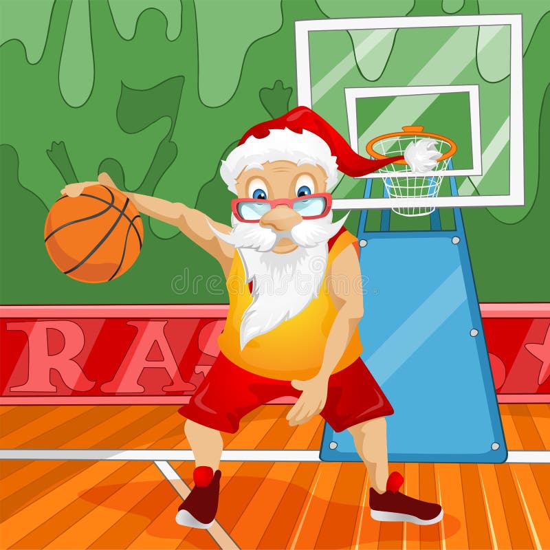 Santa Claus Playing Basketball Stock Illustrations – 36 Santa Claus ...