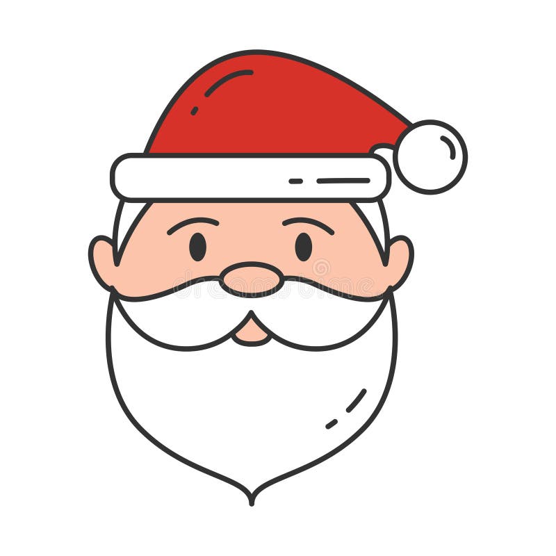 Santa Claus Cartoon Face with Red Hat Vector Stock Vector ...