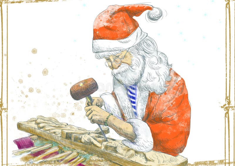 Santa Claus - blacksmith stock illustration. Illustration of artisan ...