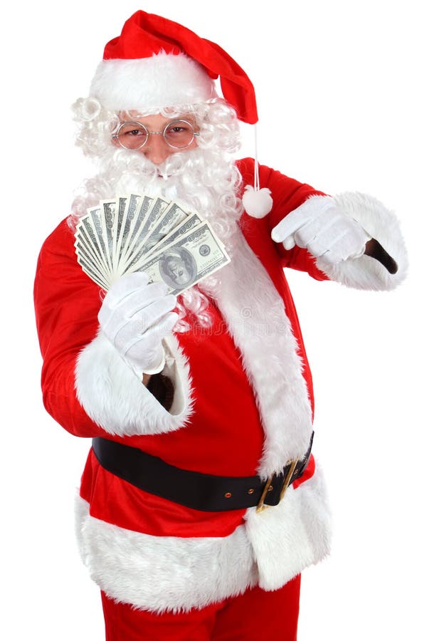 Santa Claus with Cash stock photo. Image of number, christmas - 11165662