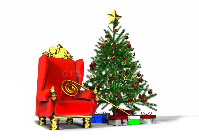 Santa Claus chair stock illustration. Illustration of authenic - 77896773