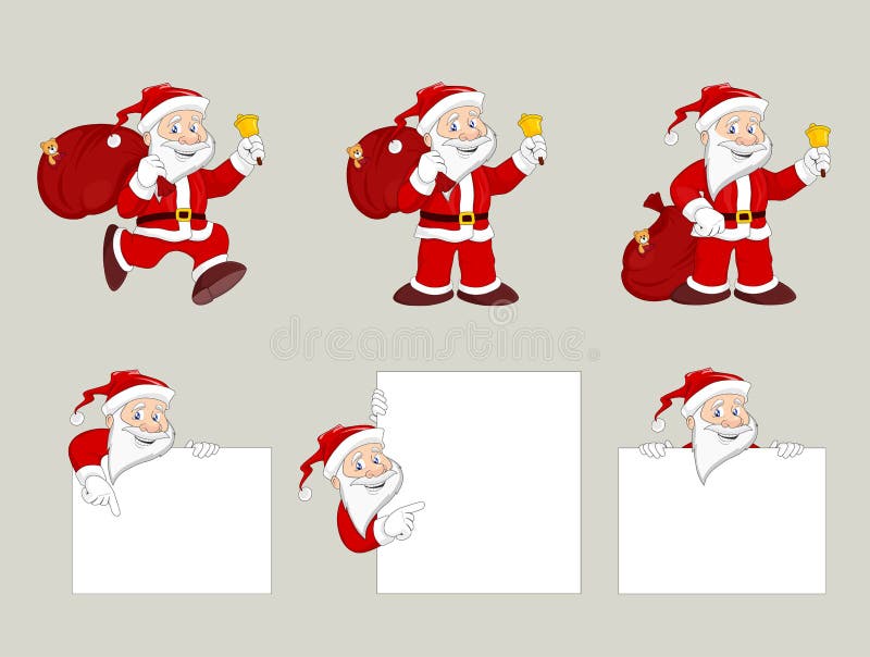 Santa Claus Characters for Christmas Design. Santa Claus Showing on ...