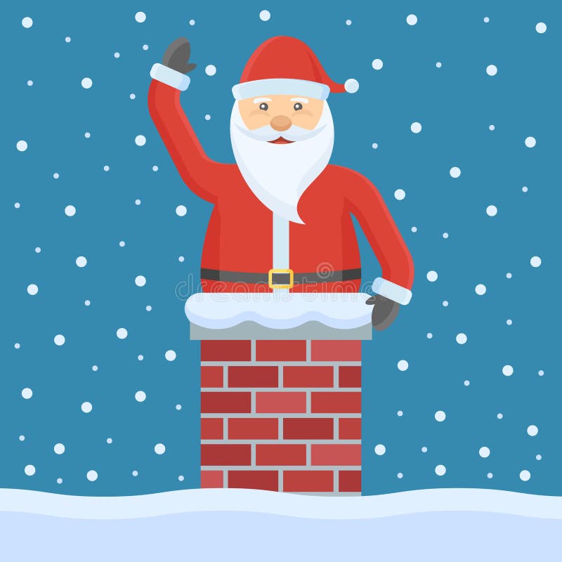 Santa Claus in chimney stock illustration. Illustration of christmas ...